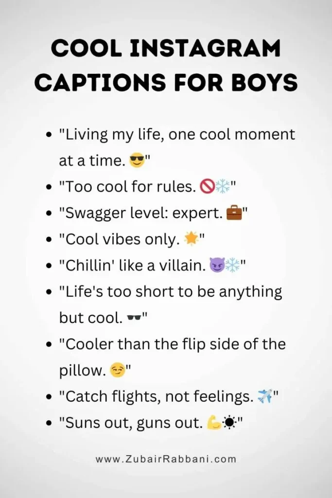315 Best Instagram Captions For Boys Cool Attitude 2025