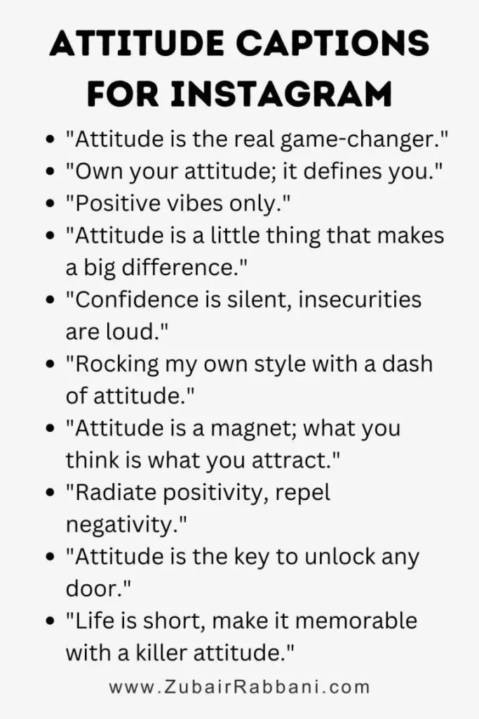 260 Best Attitude Captions For Instagram With Quotes 2024